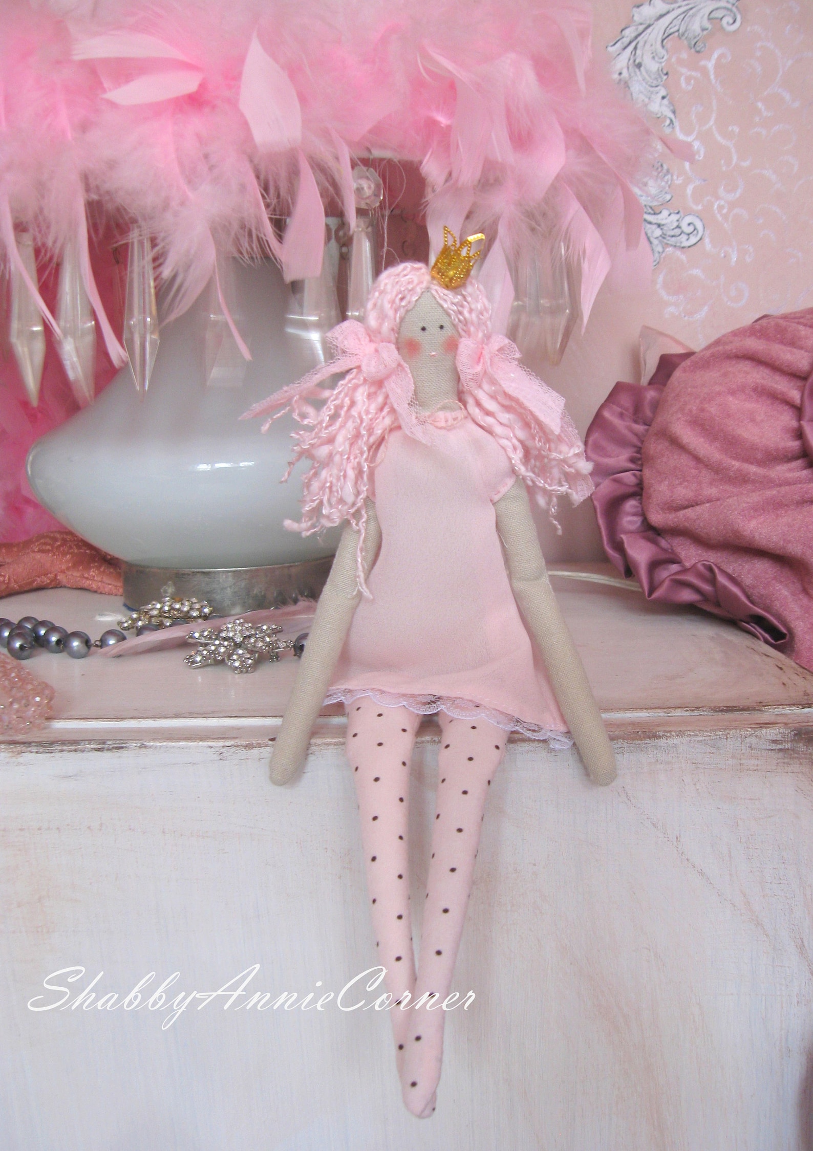 Princess Doll Tilda Doll Fabric Doll Textile Doll Pink - Etsy