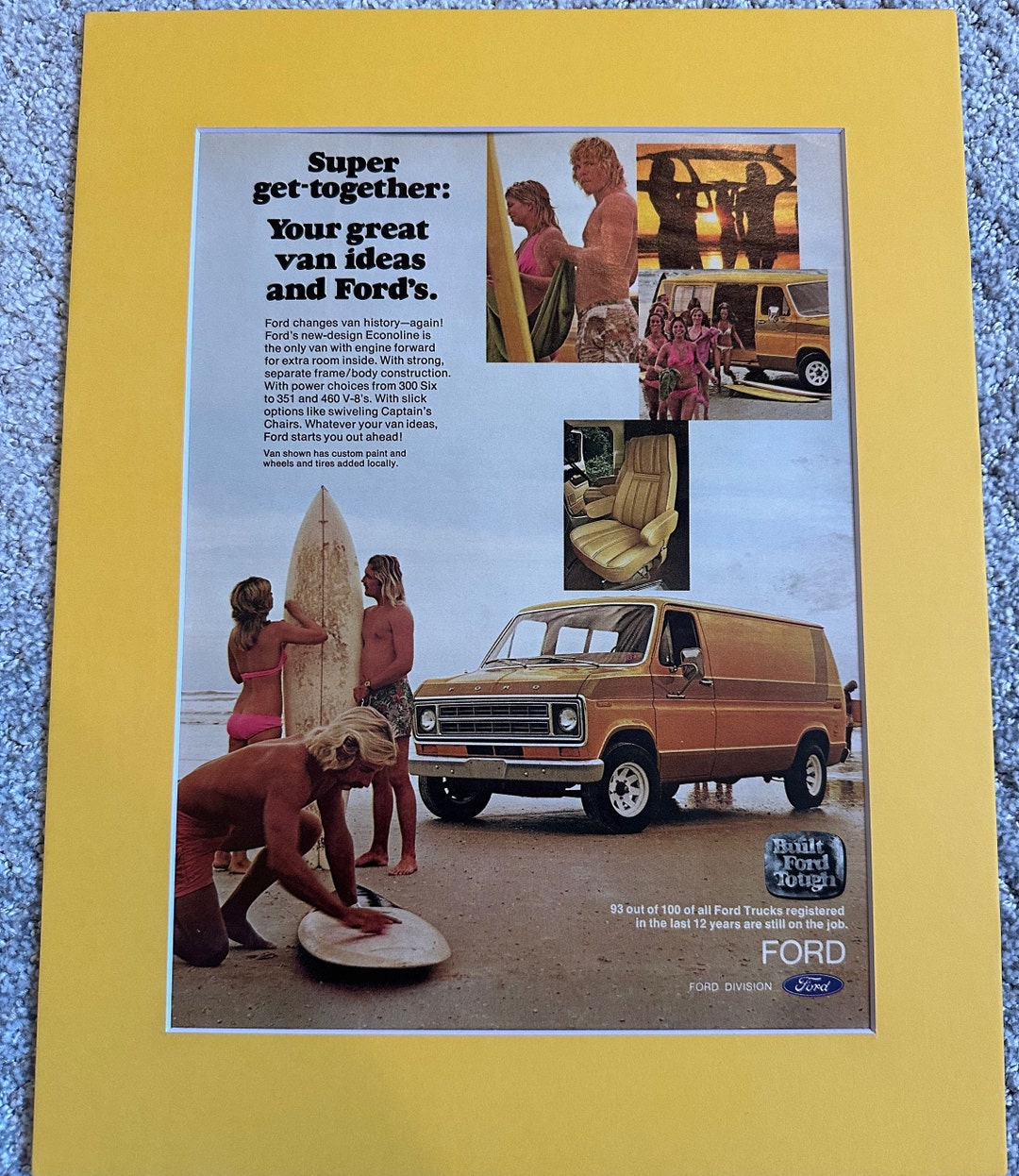 FORD VANS - 70's/80's - Original Advertisement - Custom Matted 11X14 - Etsy