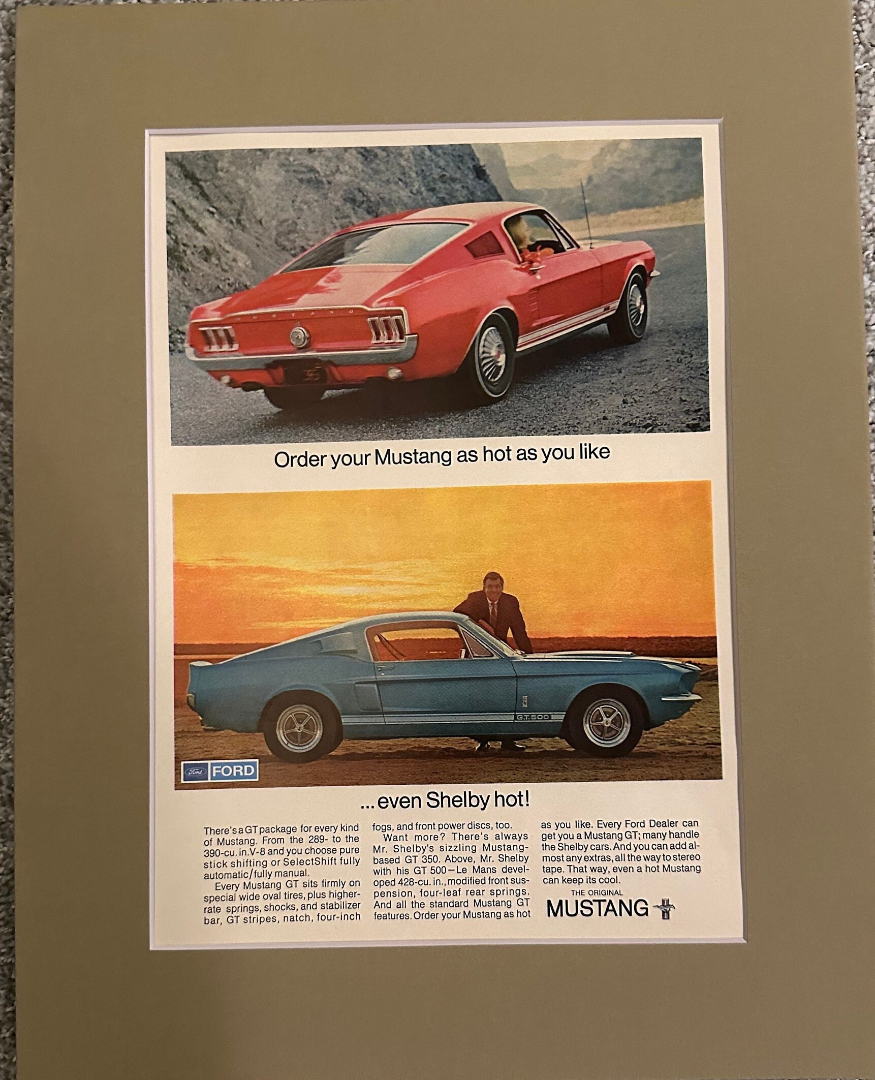 FORD MUSTANG Original Advertisement Custom Matted 11X14 - Etsy