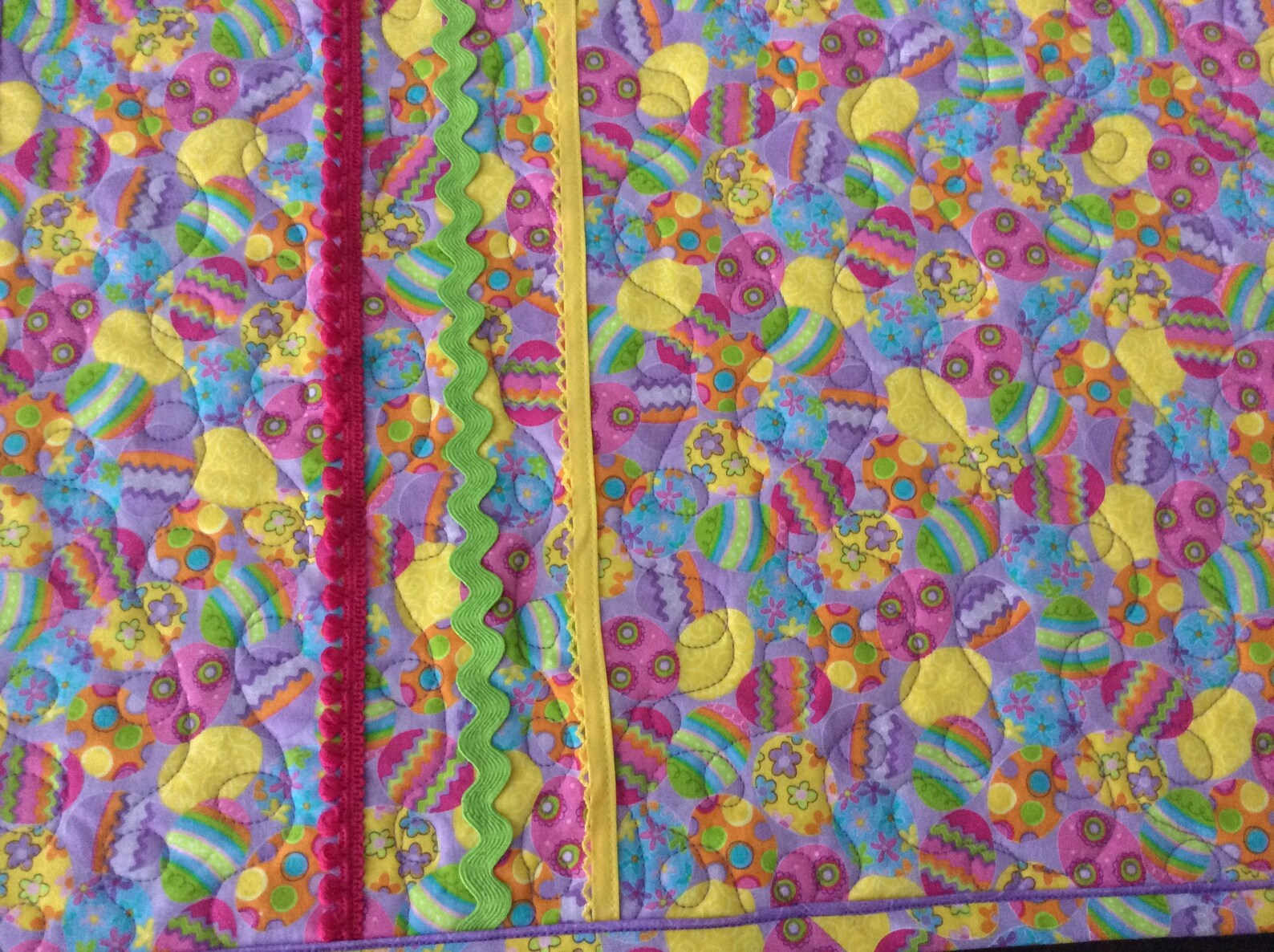 Easter Quilted Table Runner Colorful Easter Eggs - Etsy
