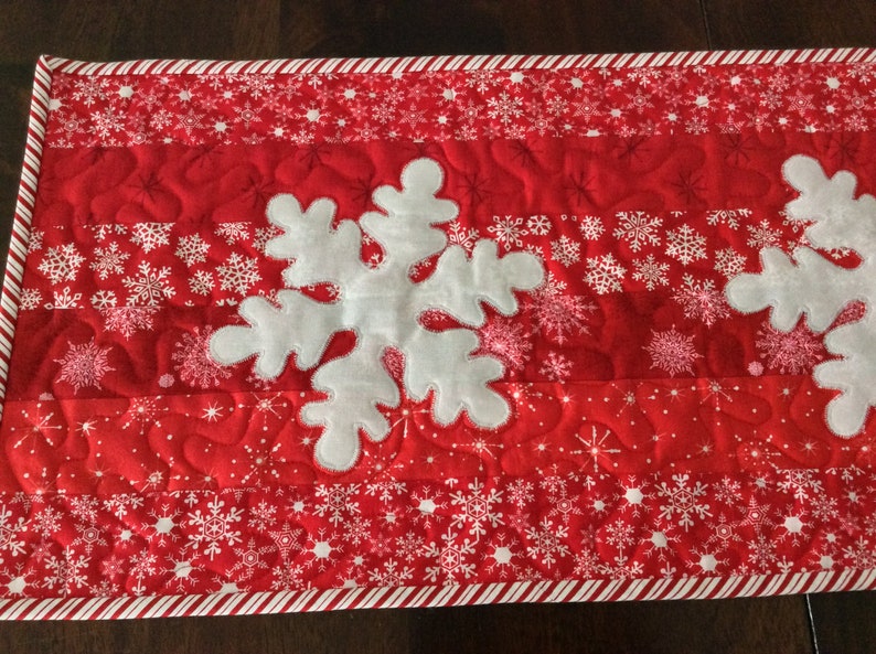 Snowflake Quilted Table Runner Winter Table Runner - Etsy