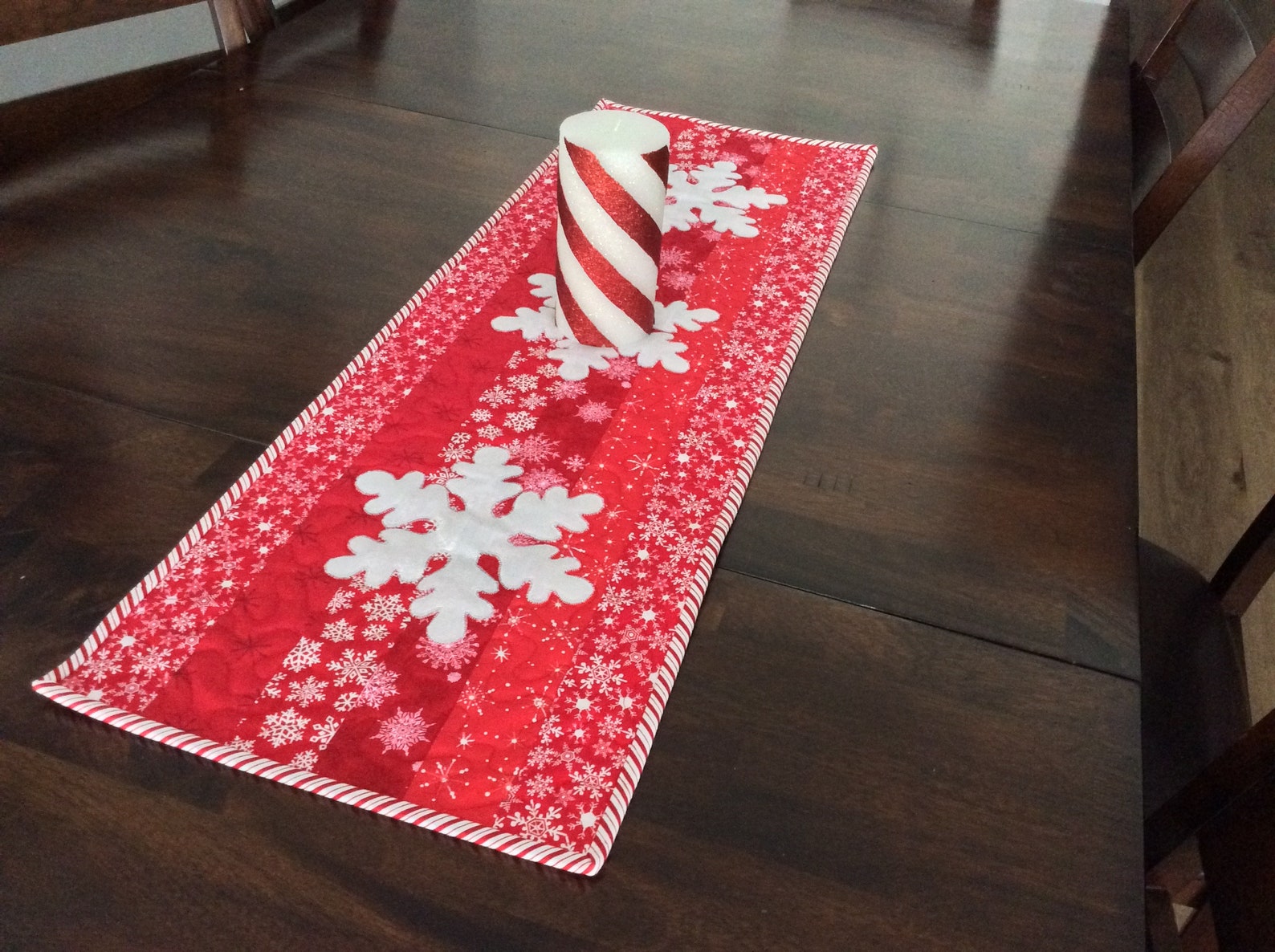 Snowflake Quilted Table Runner Winter Table Runner - Etsy