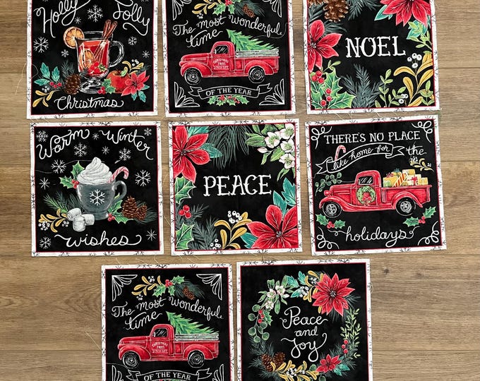 Christmas Fabric Squares, 8 Quilt Blocks - Etsy