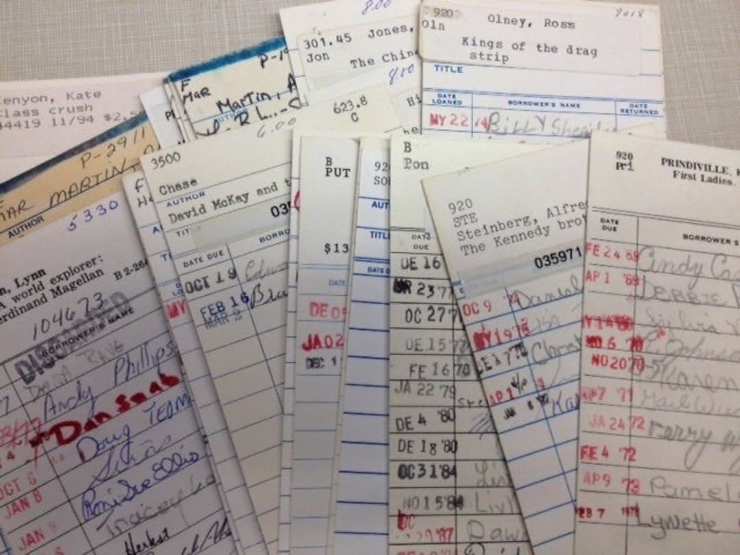 20 Vintage Library Borrower Cards - Etsy