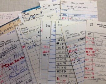 50 Vintage UNSTAMPED Checkout Cards From Library Books They Have the ...