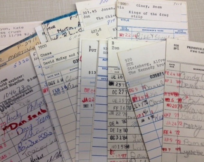 20 Vintage Library Borrower Cards - Etsy