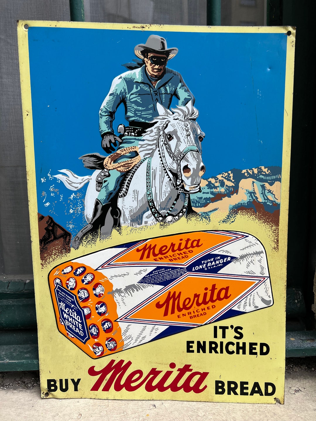 Vintage Bread Sign the Lone Ranger Deserves Multicolored USA Metal From ...