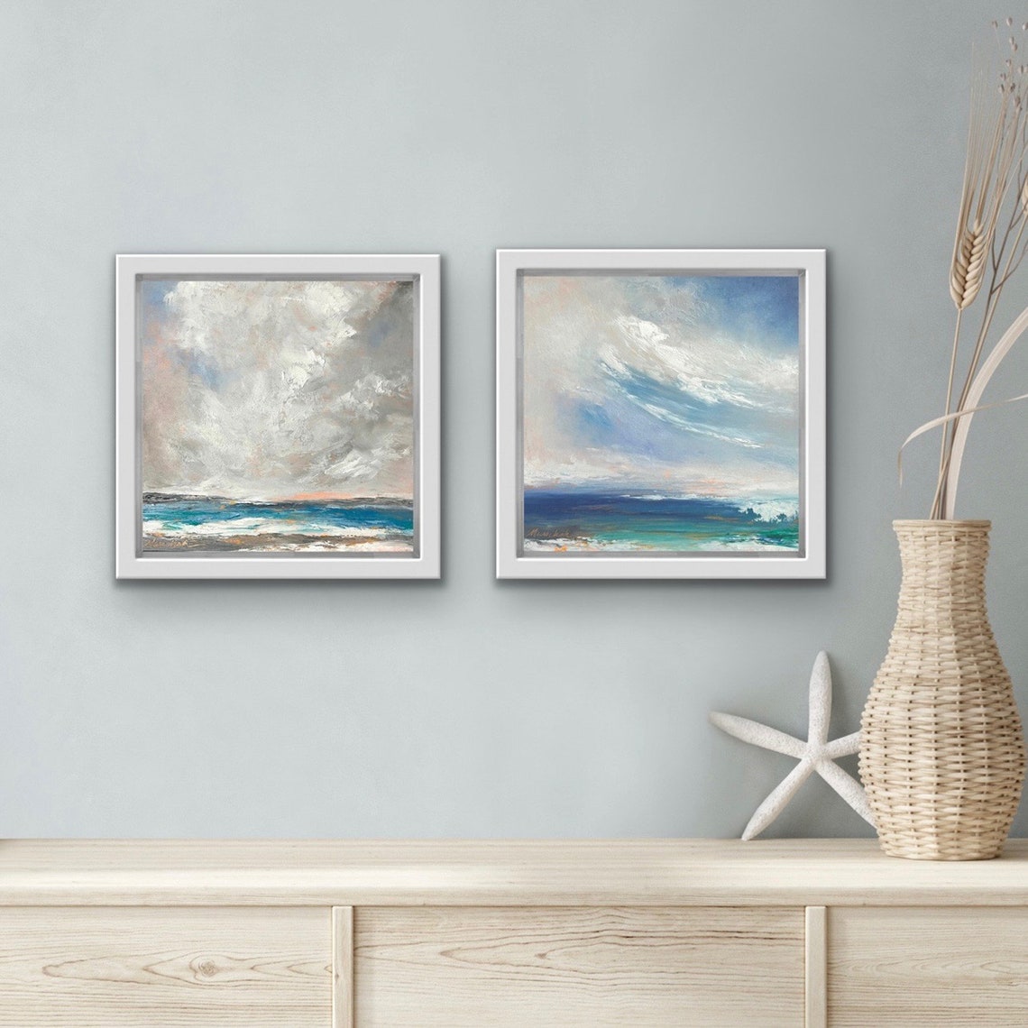 Seascape Original Oil Painting • Framed Coastal Wall Art • "west Wind" - Etsy