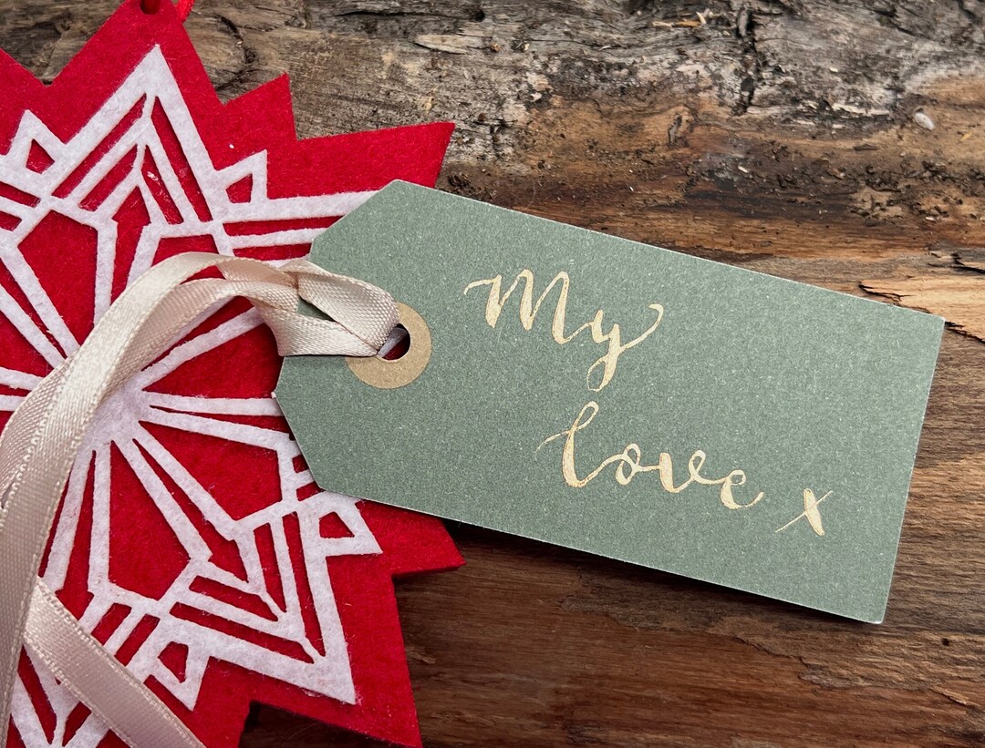 Christmas Gift Tags, Calligraphy Gift Tags, Handwritten Gift Tags ...