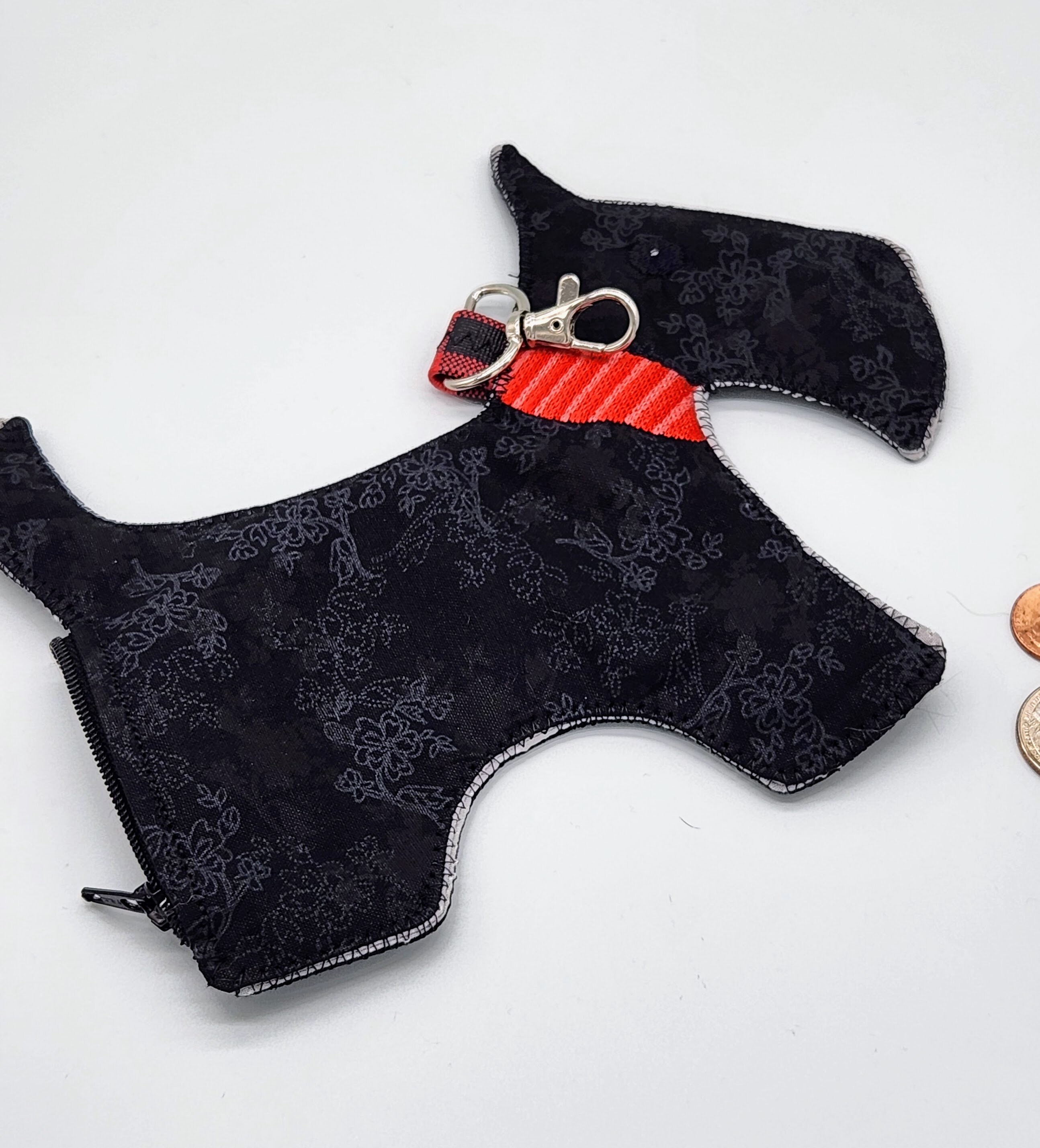 Scottie Embroidered Pouch, Coin Purse W/ Zipper, Embroidered Wallet ...