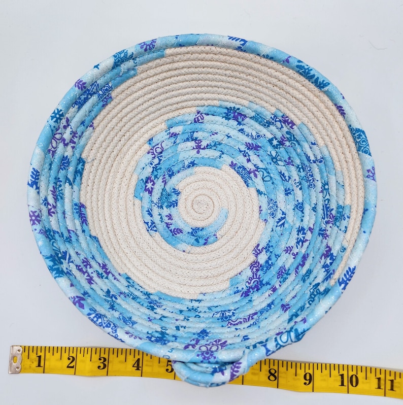 Blue Snowflake Wrapped Rope Basket Bowl Basket, Rope Bowl, Christmas ...