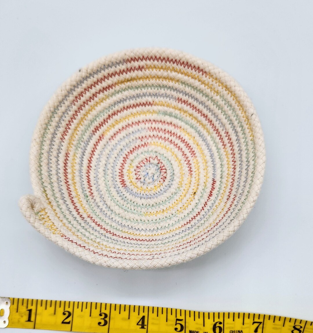 Small Rope Basket Bowl Basket in Multicolor Thread, Rope Bowl ...