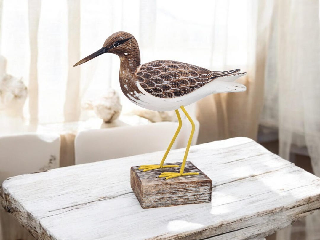 Wooden SANDPIPER Hand Carved Ornament, Hand Carved Fair Trade Figurine ...