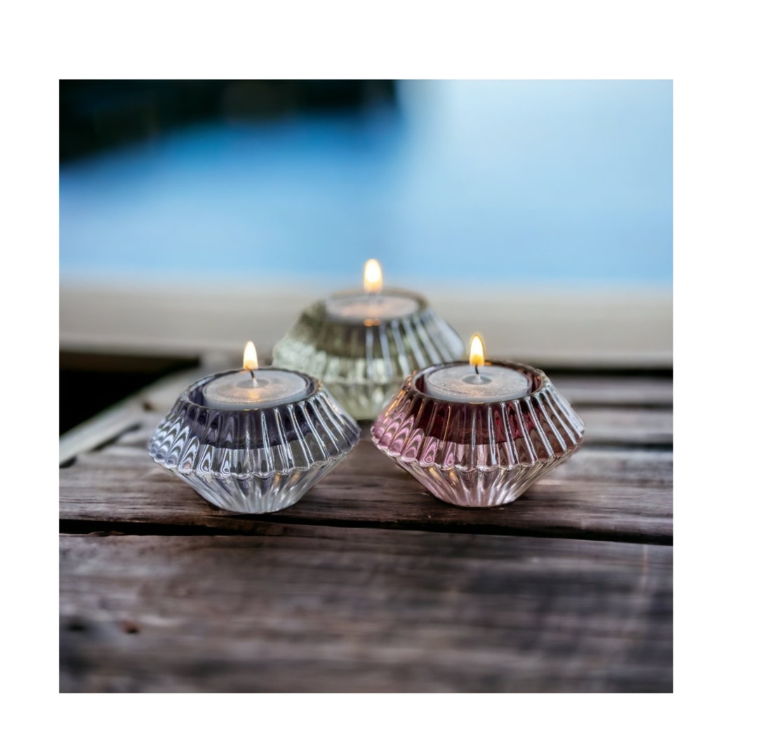 Coloured Glass Candle Holders for Spring & Summer Reversible Dinner ...
