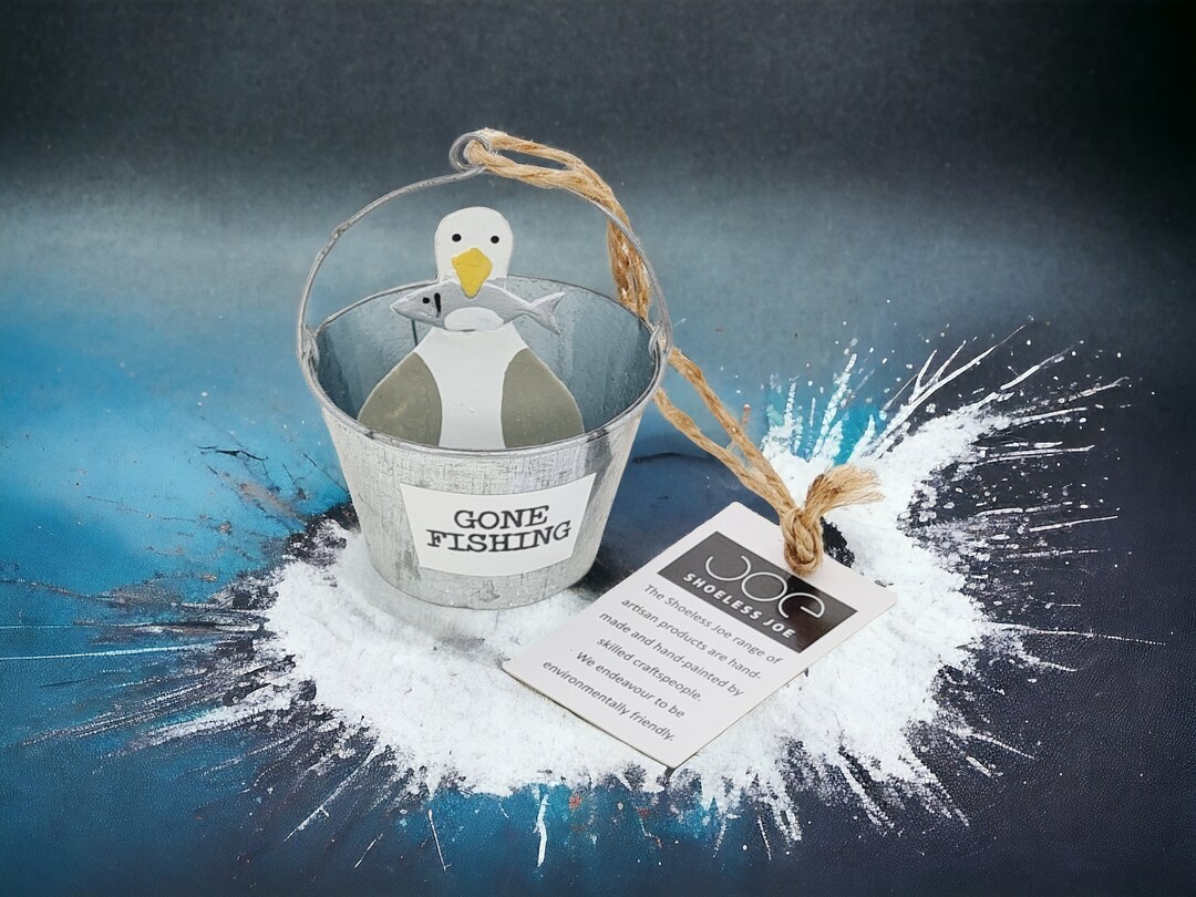 Shoeless Joe Seagull in a Bucket Hanging Decoration Car Caravan Mascot ...