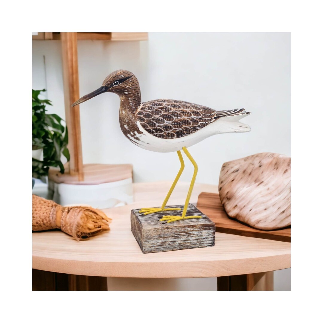 Wooden SANDPIPER Hand Carved Ornament, Hand Carved Fair Trade Figurine ...