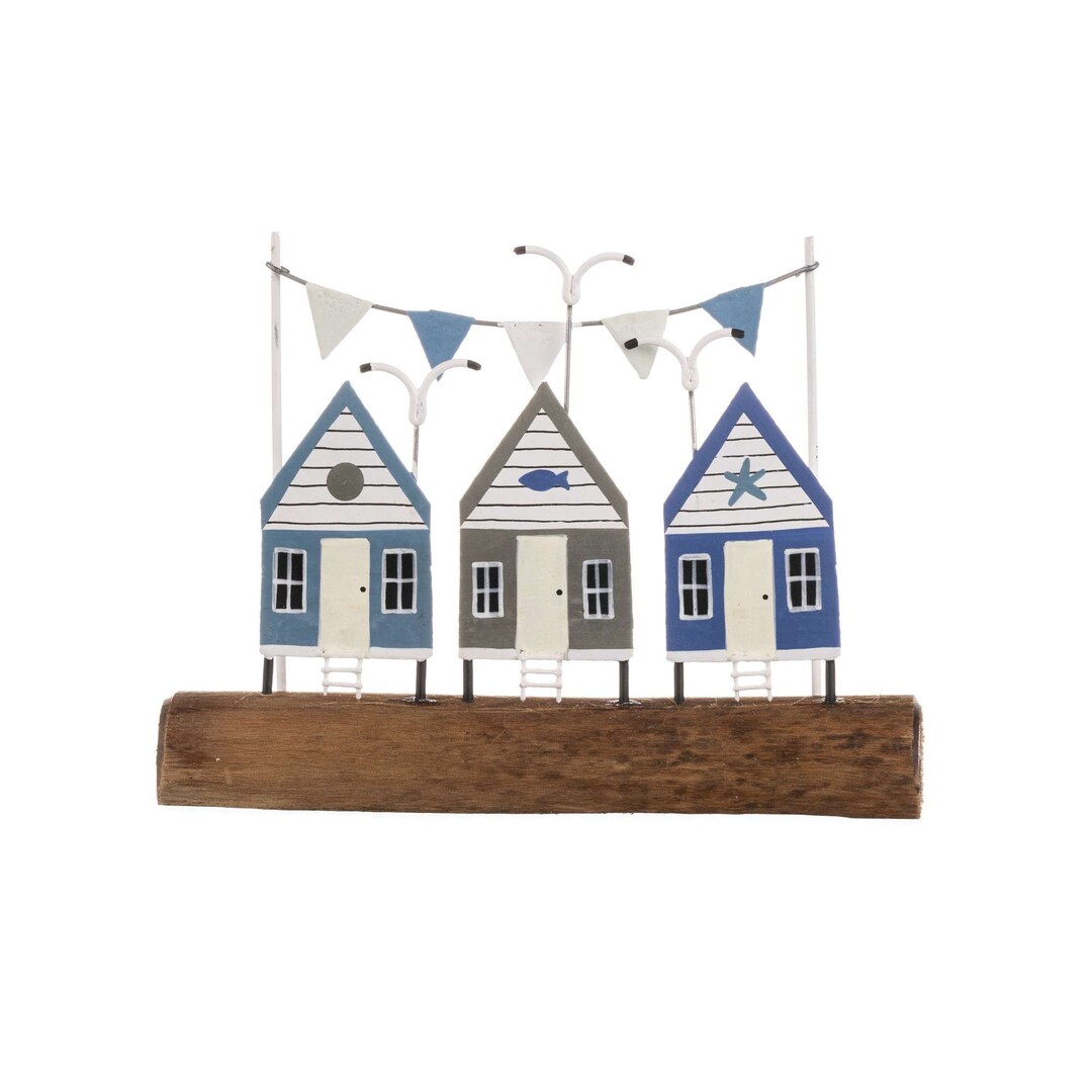 Beautiful Beach Huts on Driftwood / Seaside Decor / Beach Hut Style ...