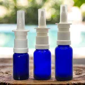 Refillable Blue Glass Nasal Spray Bottles / 10ml, 15ml or 20ml Sizes ...