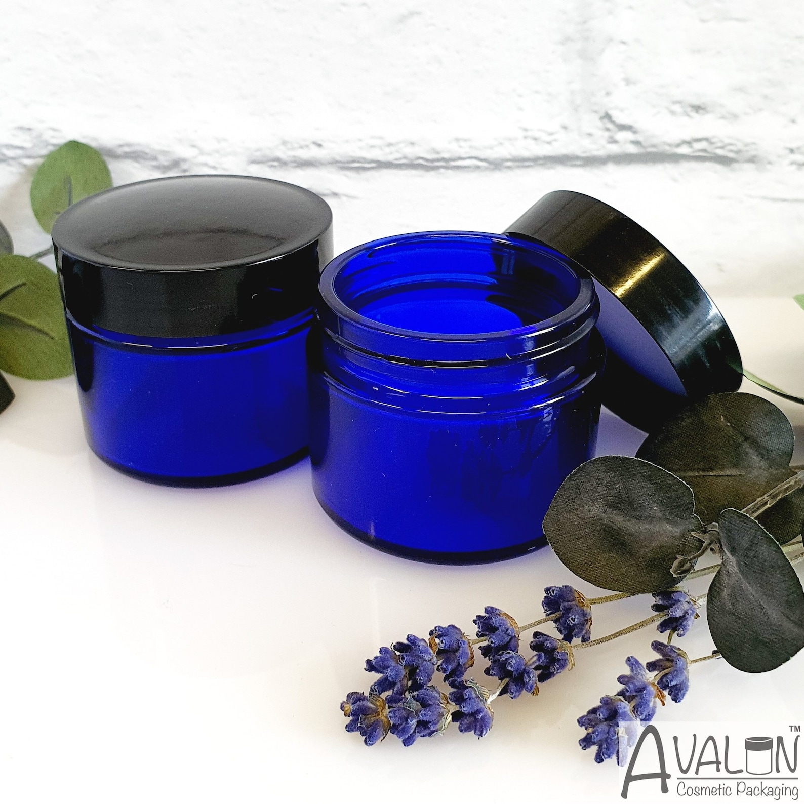 50ml Cobalt Blue Glass Cosmetic Jars 2oz Superb Quality - Etsy UK