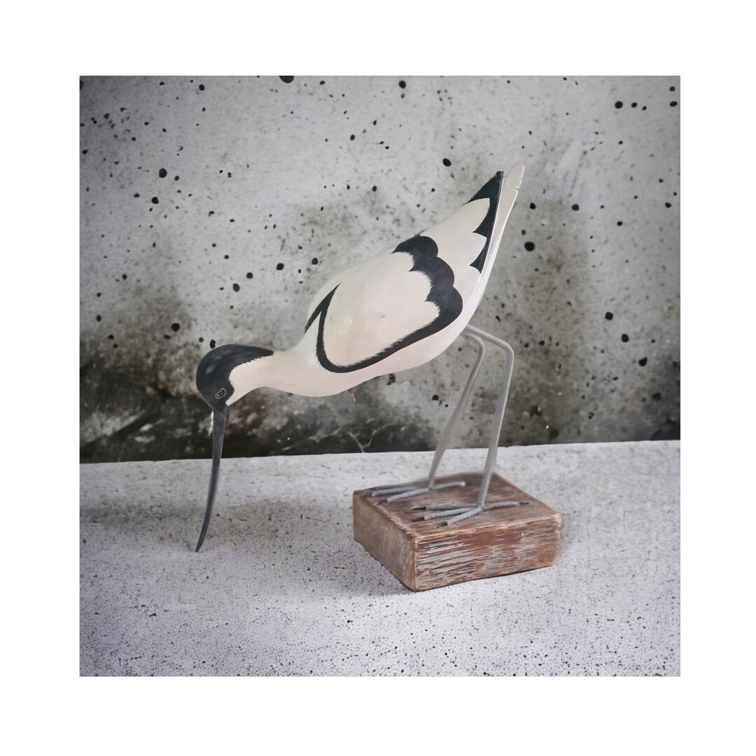 Hand Carved and Painted AVOCET Ornament 27cm High / Fairtrade / Avocet ...