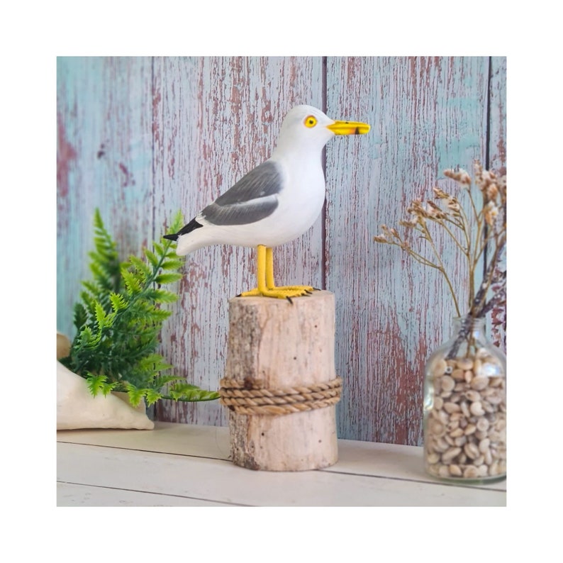 Wooden Sea Bird SEAGULL ON POST / Hand Carved Fairtrade - Etsy UK