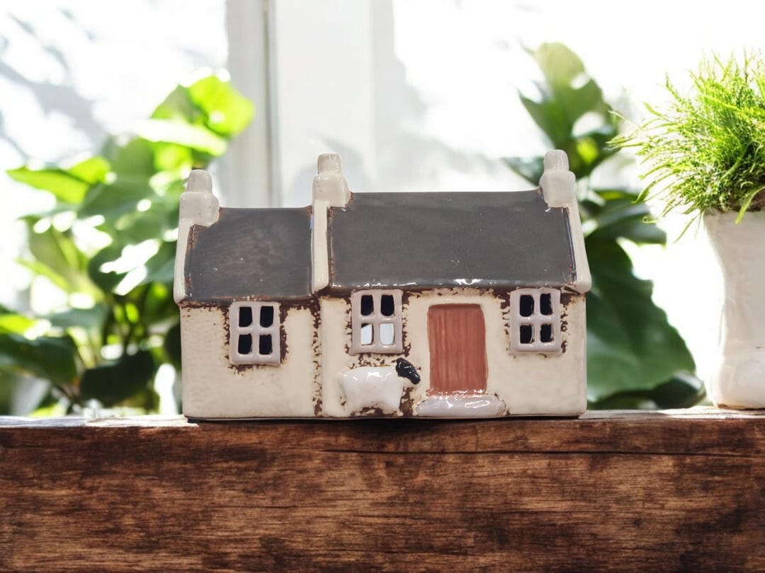 Handcrafted Ceramic Croft Cottage Tealight Holder | Rustic Candle ...