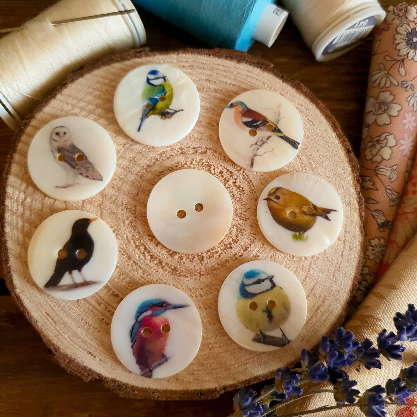 Bird Buttons 25mm Shell Button British Garden River - Etsy UK