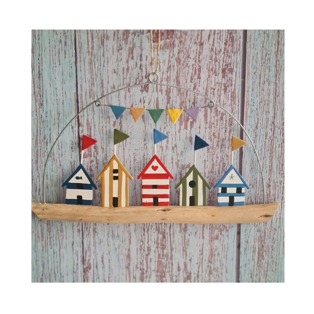 Beach Huts on Driftwood / Whimsical Seaside Decor / Beach Hut - Etsy UK