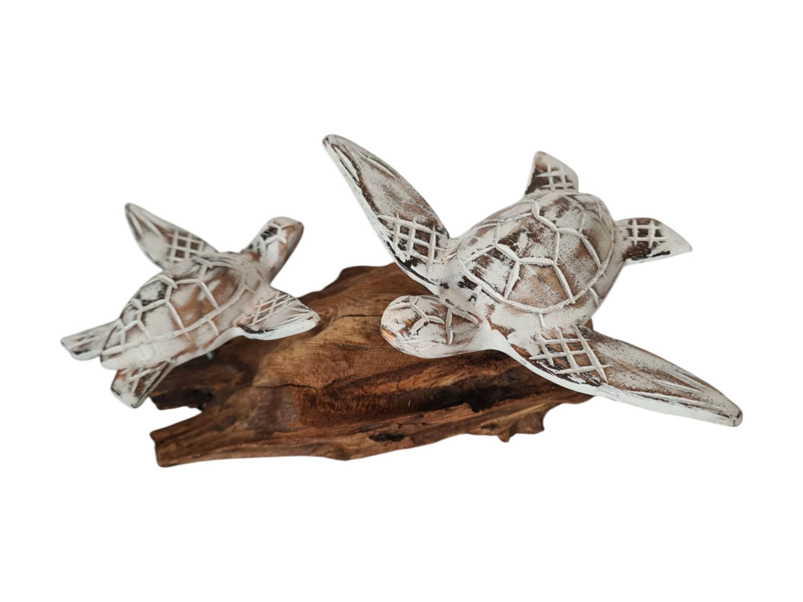 Handcrafted Driftwood Turtle Sculpture - Unique Multicolour Coastal Art ...