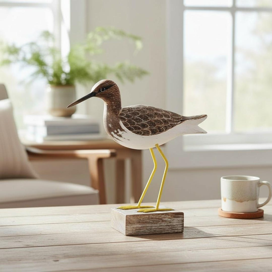 Wooden SANDPIPER Hand Carved Ornament, Hand Carved Fair Trade Figurine ...