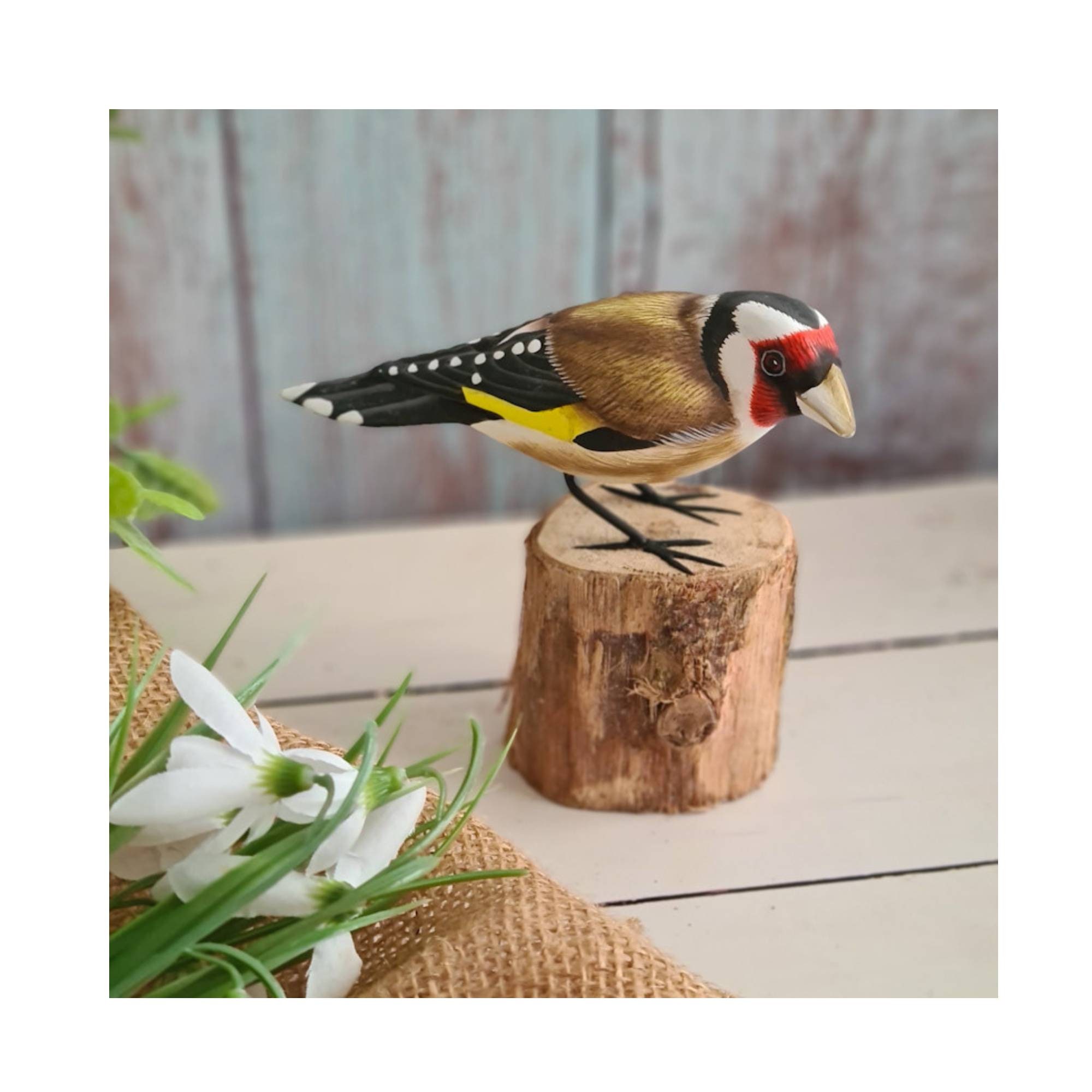 Goldfinch Carved Wooden Bird Ornament Hand Carved Goldfinch - Etsy UK