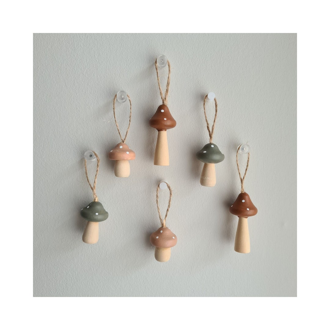 Handmade Miniature Wooden Toadstools Set of 6 Mushroom - Etsy