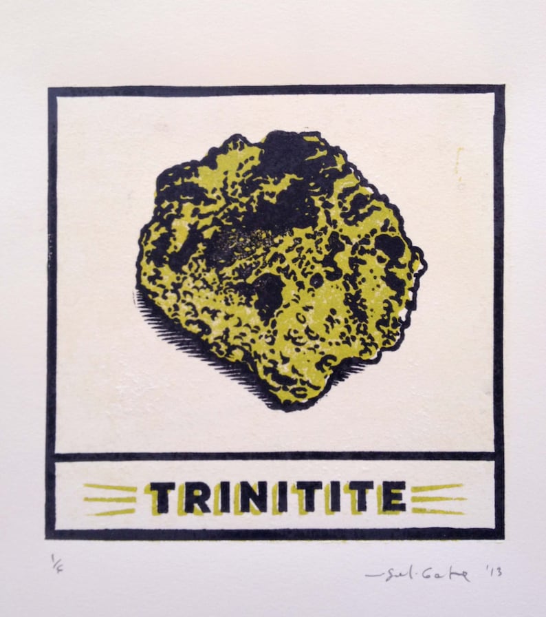 Trinitite Linocut Print, With 3 Options - Etsy