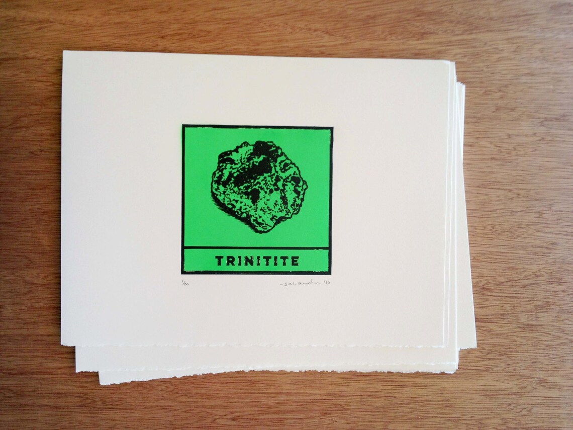 Trinitite Linocut Print, With 3 Options - Etsy