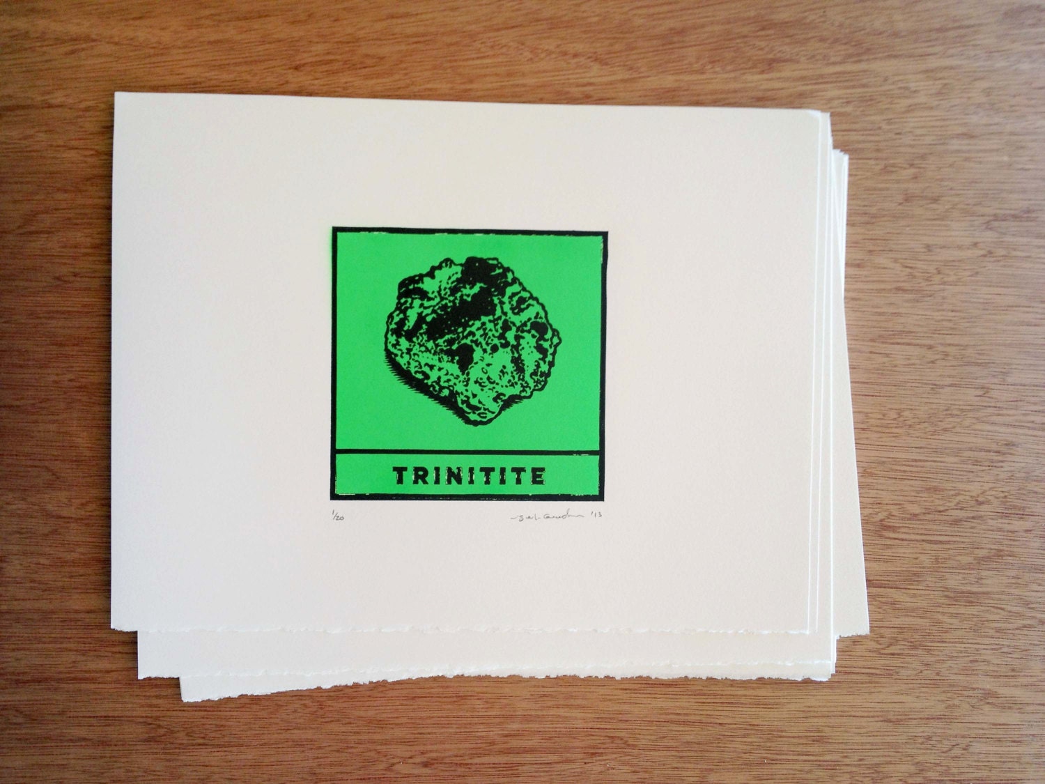 Trinitite Linocut Print, With 3 Options - Etsy