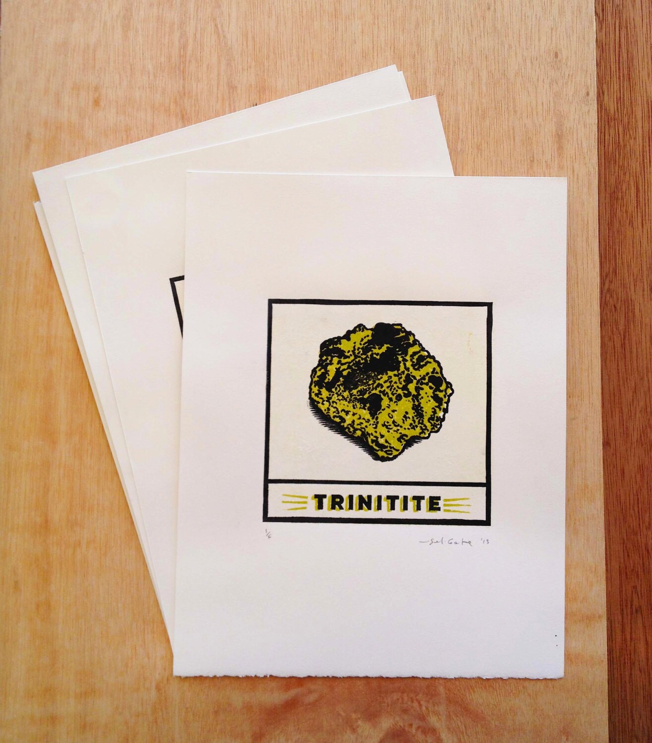 Trinitite Linocut Print, With 3 Options - Etsy