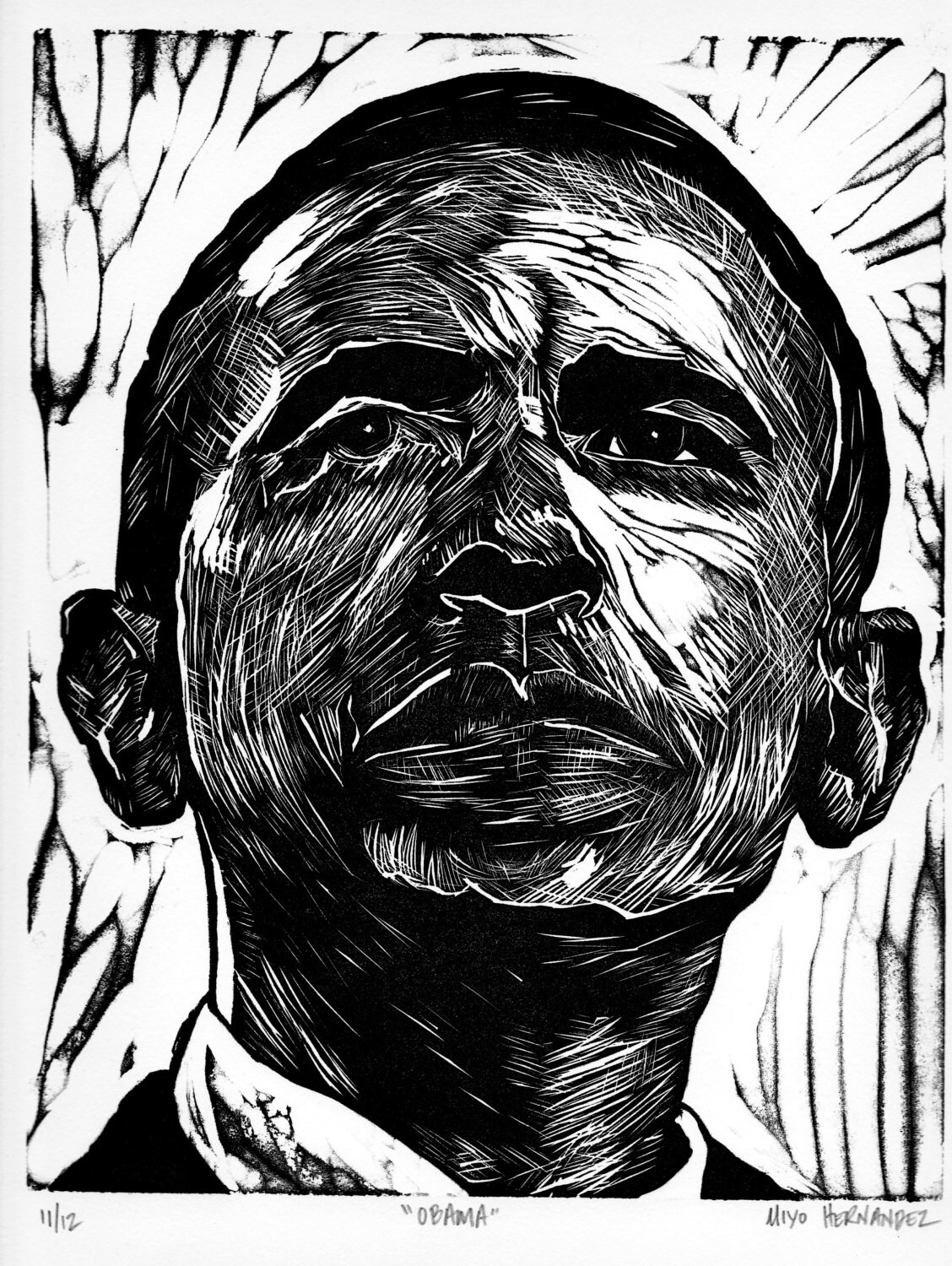 Barack Obama Linocut Print - Etsy