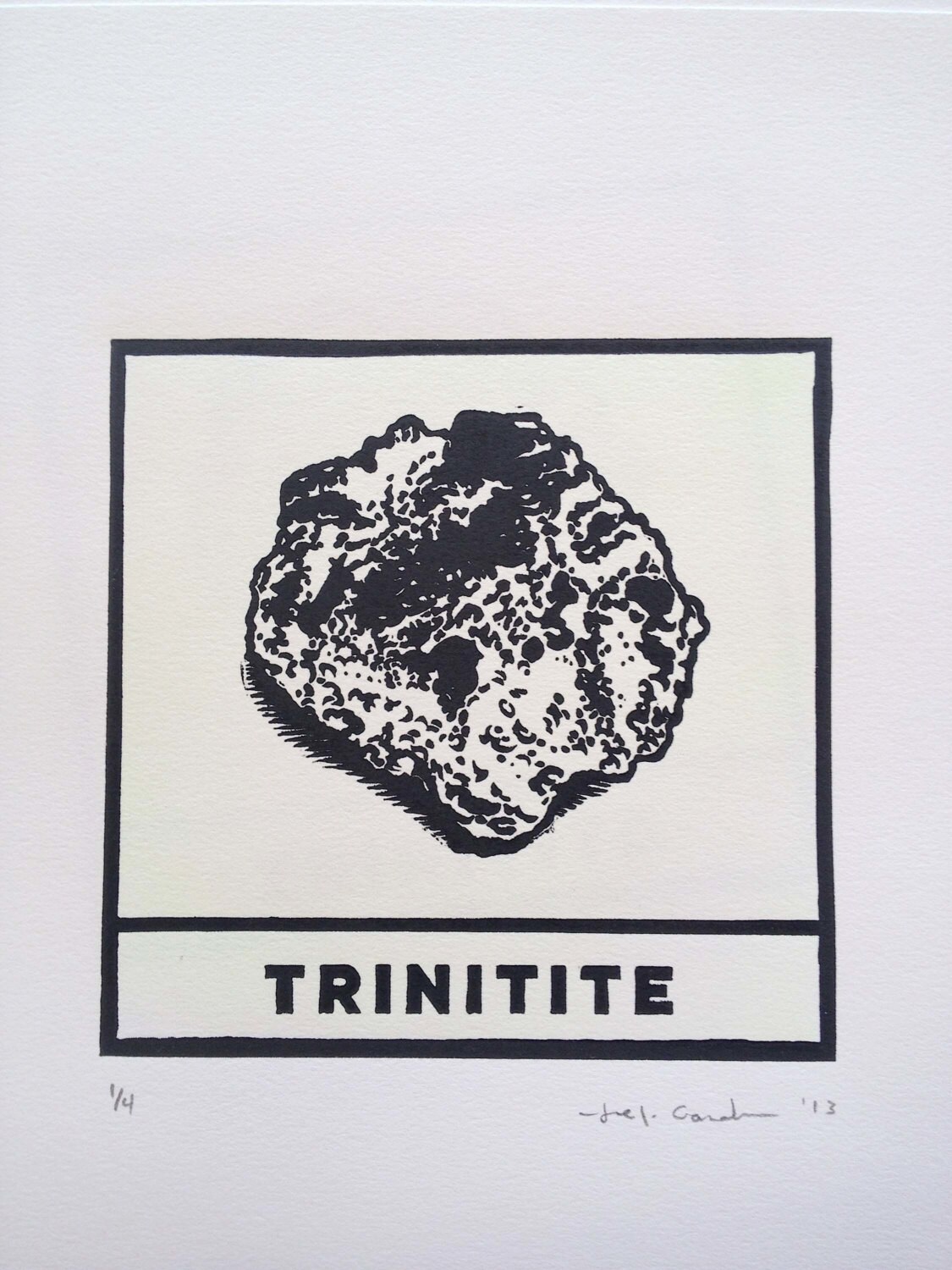 Trinitite Linocut Print, With 3 Options - Etsy