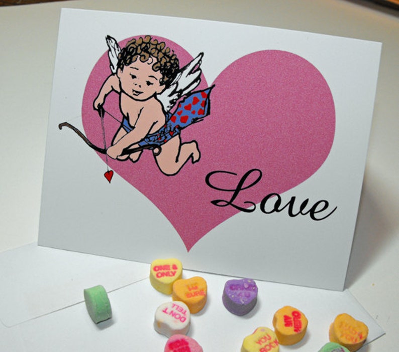 Cupid Love Note Card Valentine's Day Love Note Vintage - Etsy