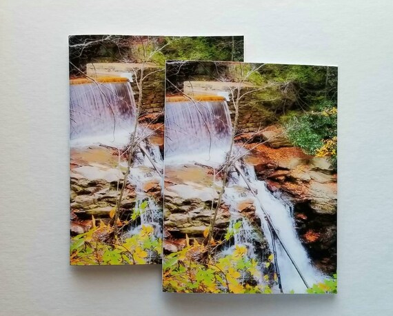 Note cards stationary Autumn leaves waterfall Hickory Run | Etsy