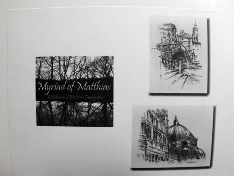 Italian Drawing Note Cards Rialto Bridge and Duomo Pen and Ink | Etsy