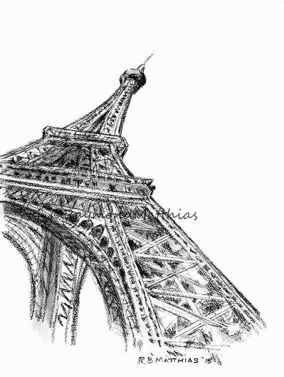 Pencil Drawings Of The Eiffel Tower