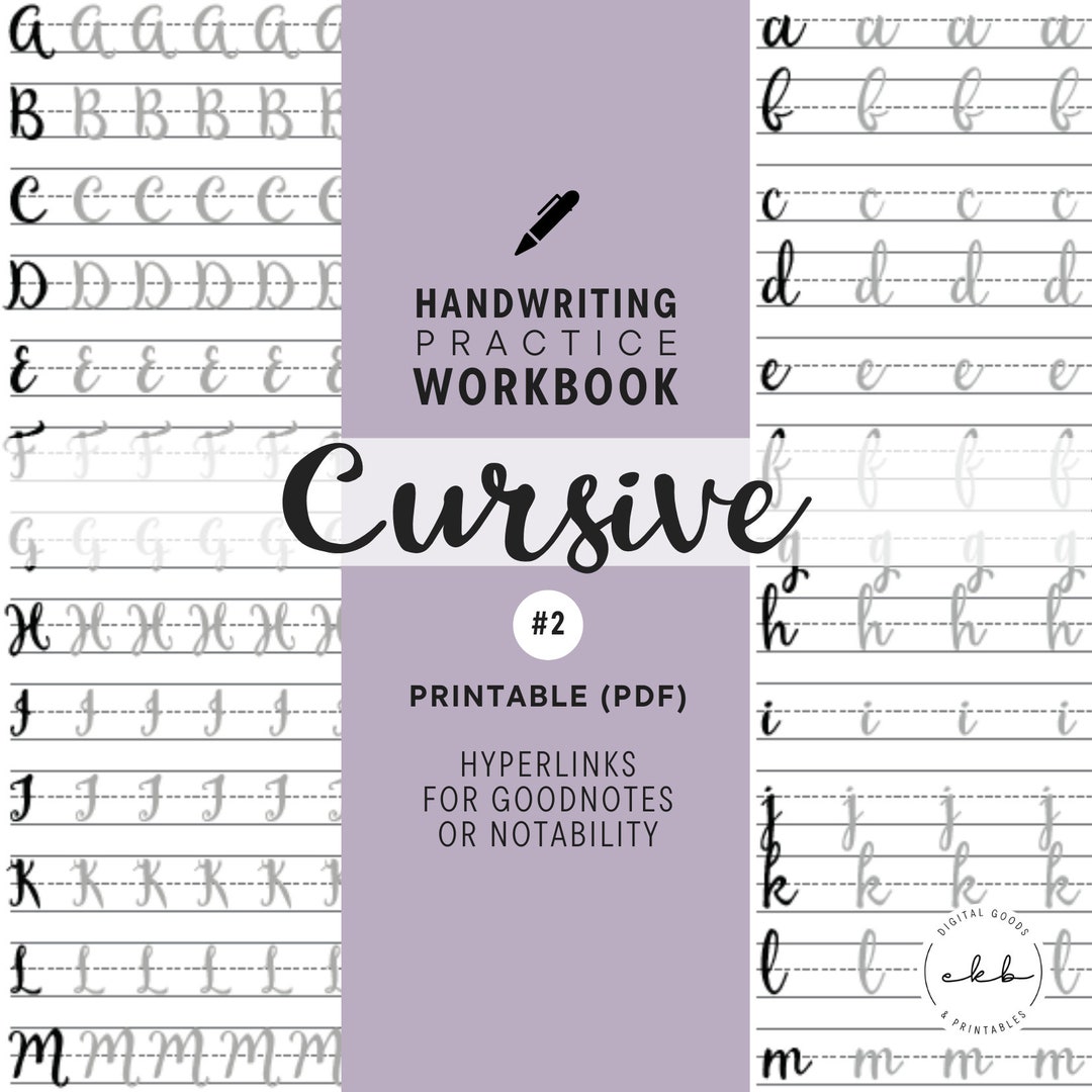 Cursive Handwriting Practice Workbook for Adults Printable - Etsy
