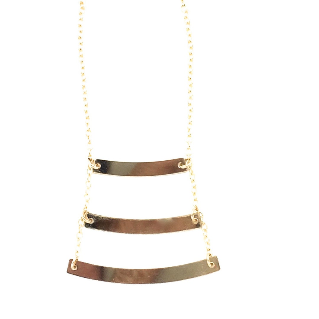 Golden Steps,bar Necklace,choker Necklace,gold,chain Necklace,simple ...