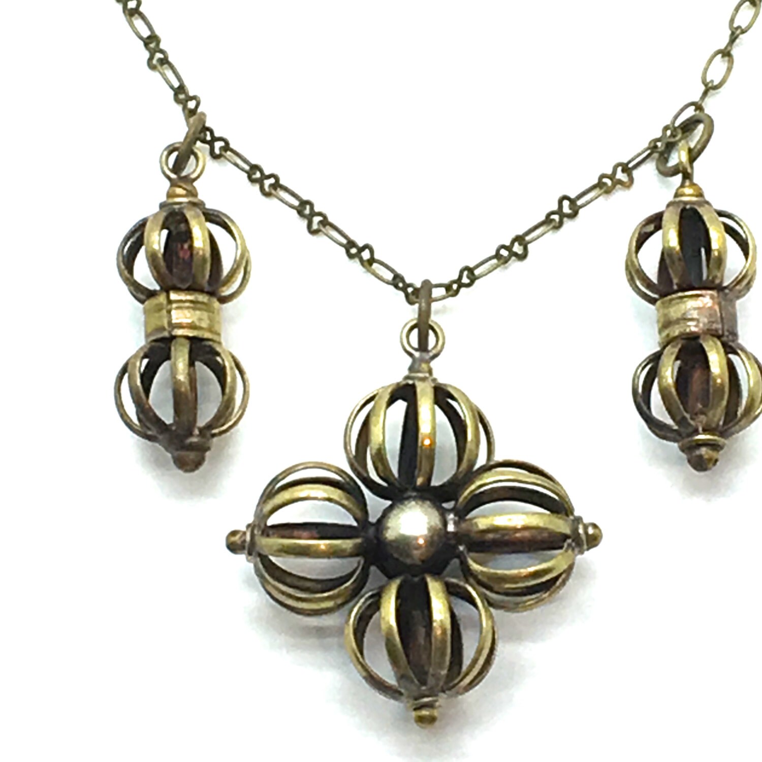 Balance,pendant Necklace,bronze,choker,flower,chain,gift for Her,metal ...