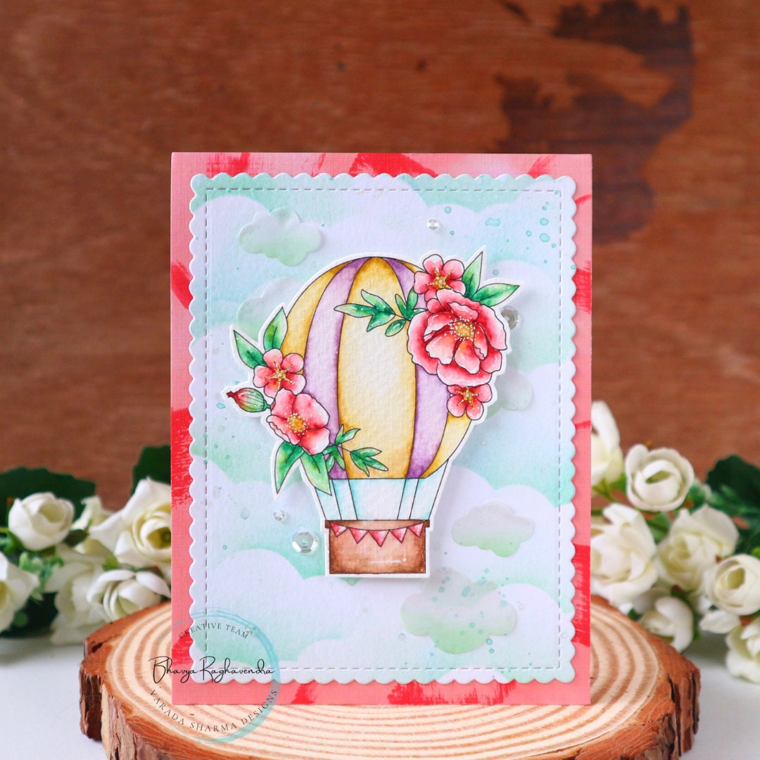 Digital Stamps - Balloons With Flowers, Balloon Digital Image, Digi ...