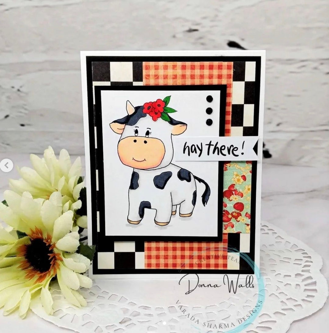 Digital Stamps - Farm Friends, Farm Animals and Flowers Digital Image ...