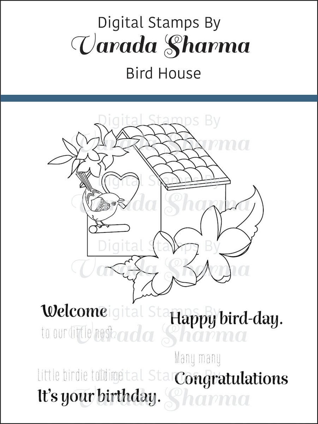 Digital Stamps - Bird House - Etsy