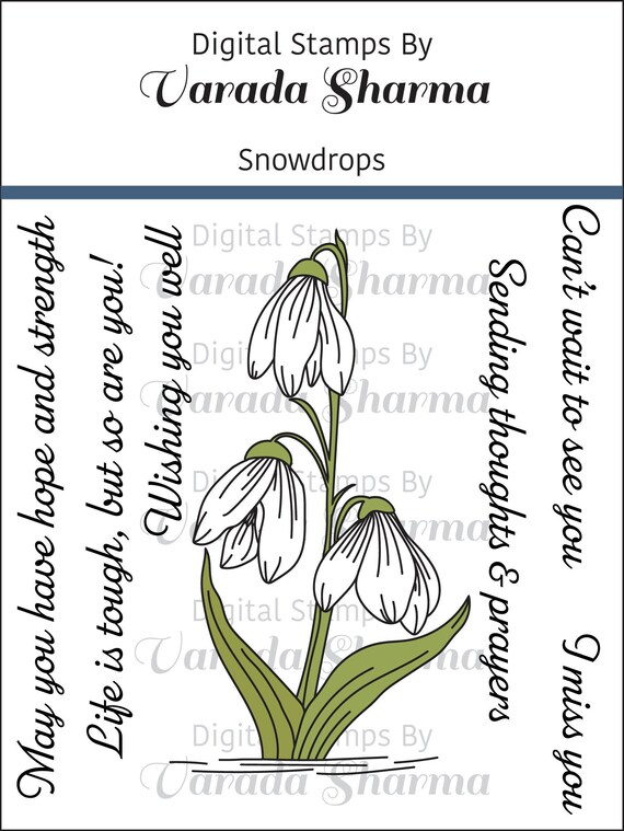Digital Stamps Snowdrops | Etsy
