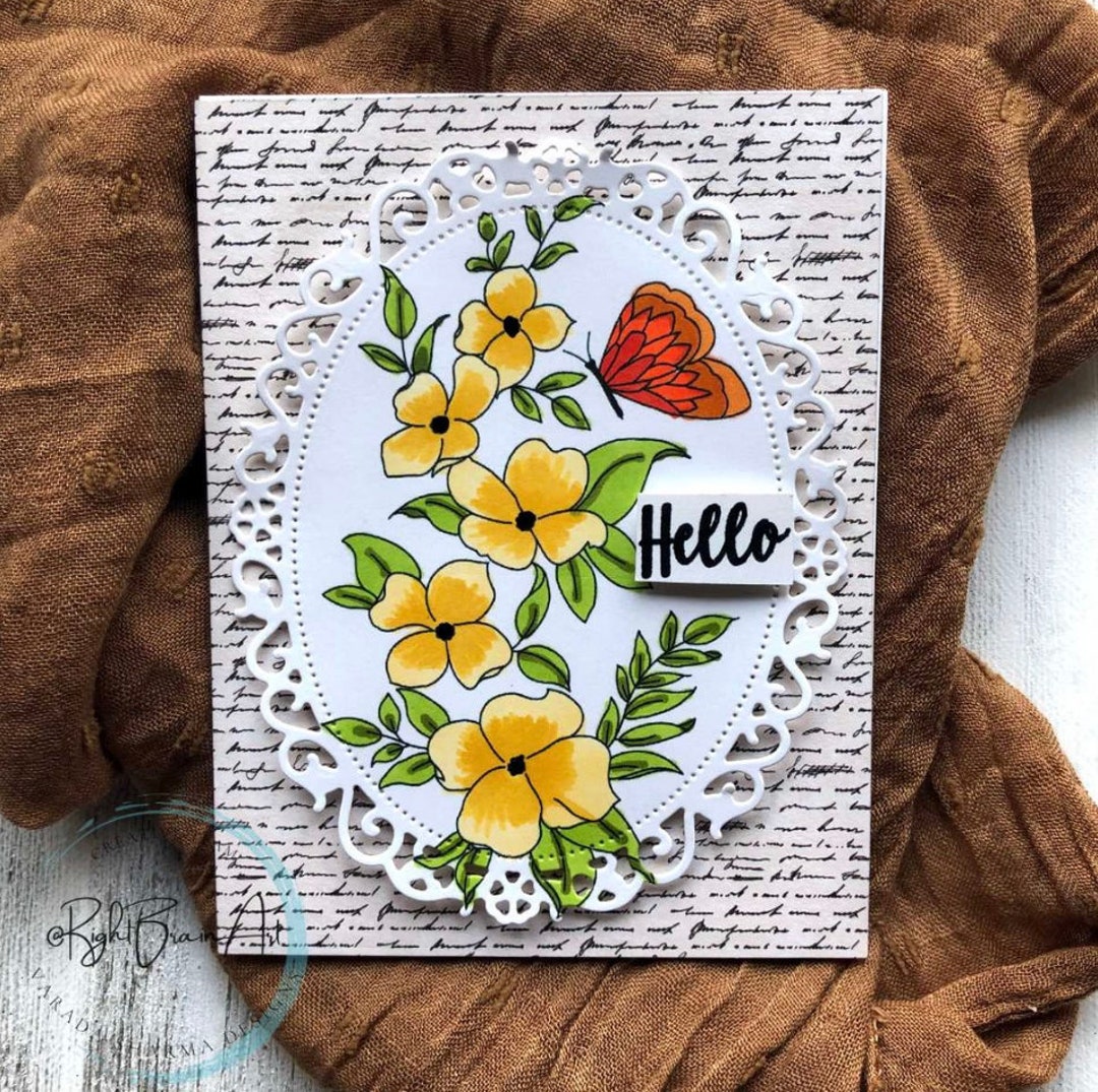 Floral Digi Stamp, Card Making, Scrapbooking, Spring Paper Craft ...